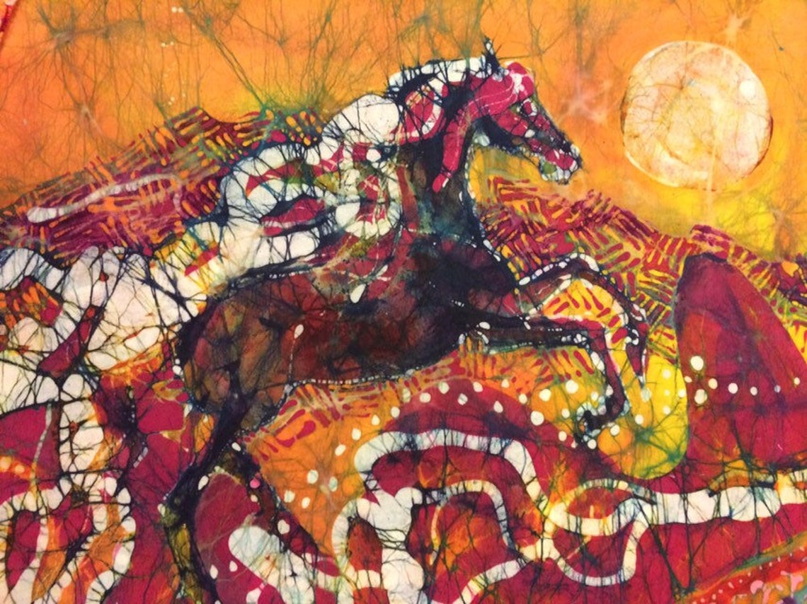 Horses Tablet Sleeves Batik Horses Tablet Sleeves From My | Etsy