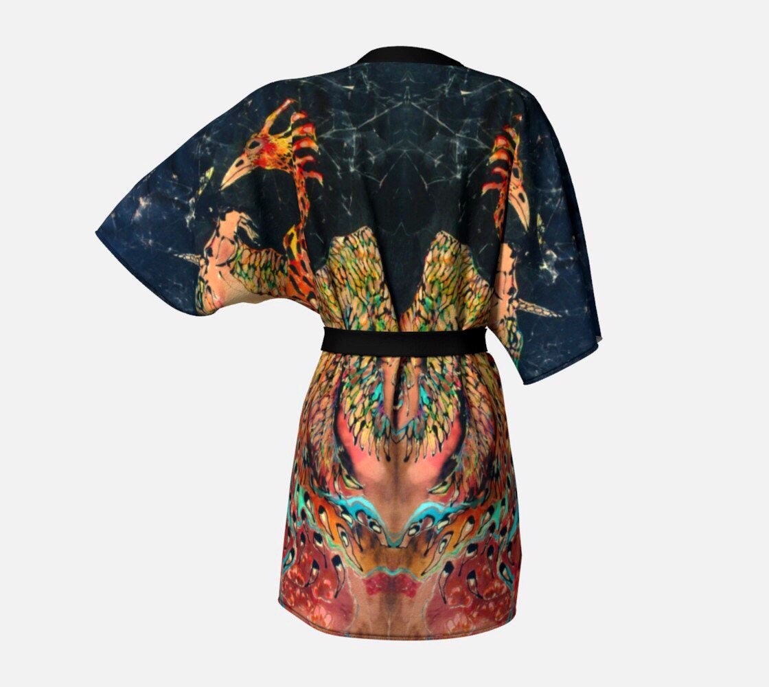 Feathers of the Phoenix Kimono Robe Phoenix Batik | Etsy