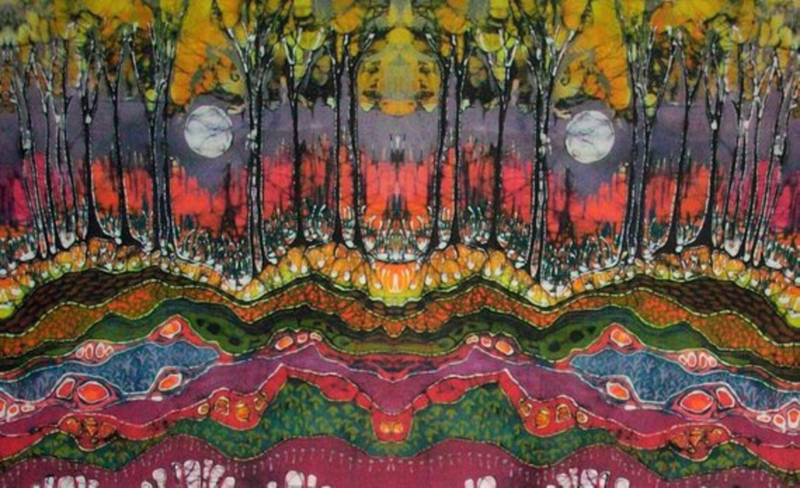 Moonlight Fabric Spring Art Fabric From Original Batik | Etsy