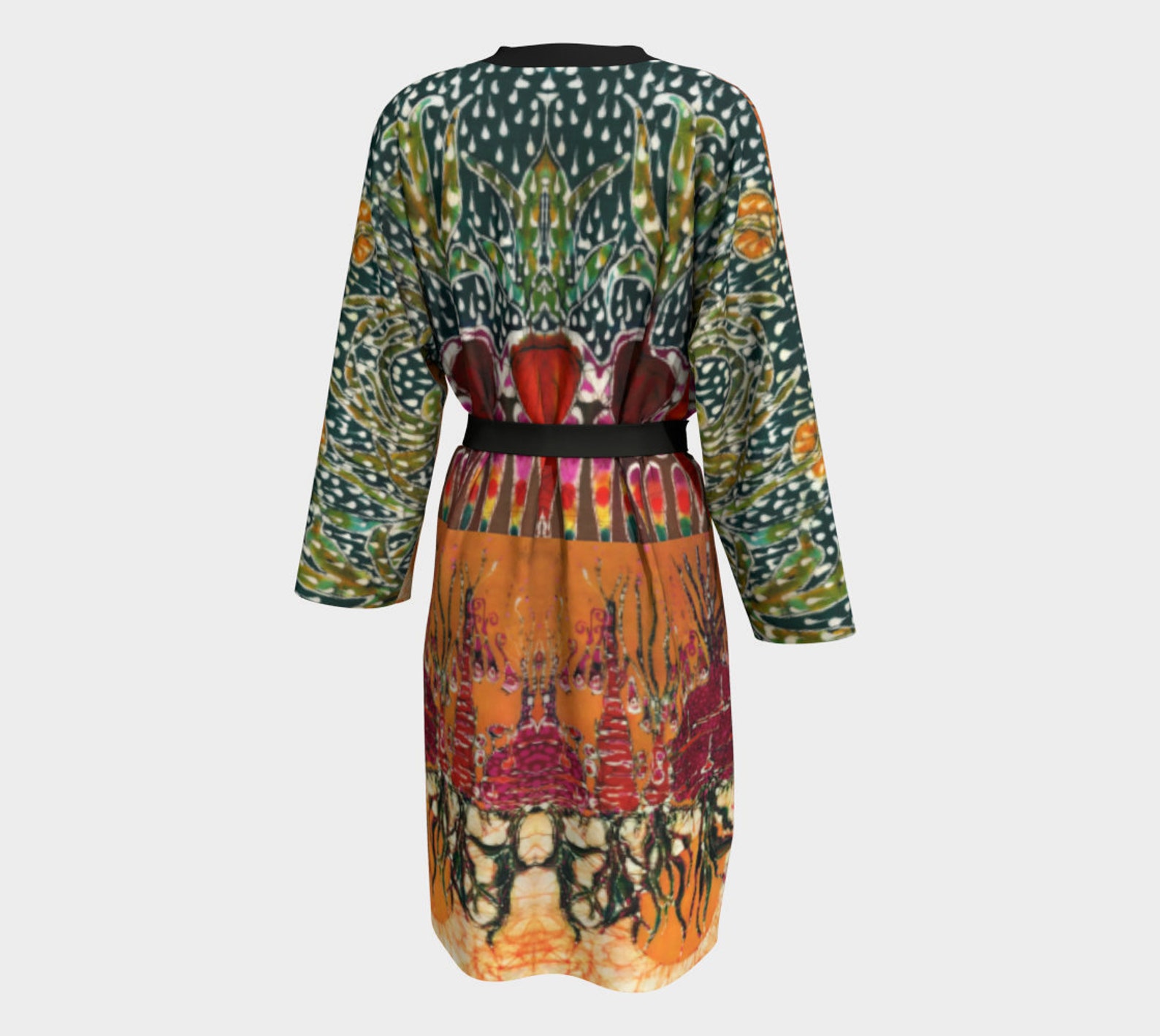 Sun and Rain Peignoir Robe - Nature Garden Batik - Etsy