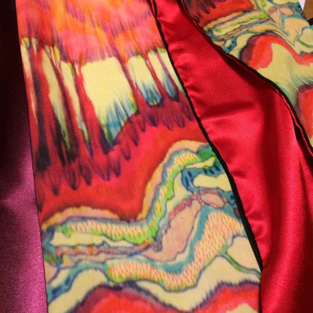 Spring Silk Painting Scarf "spring is Like Falling in Love" - Woodland ...