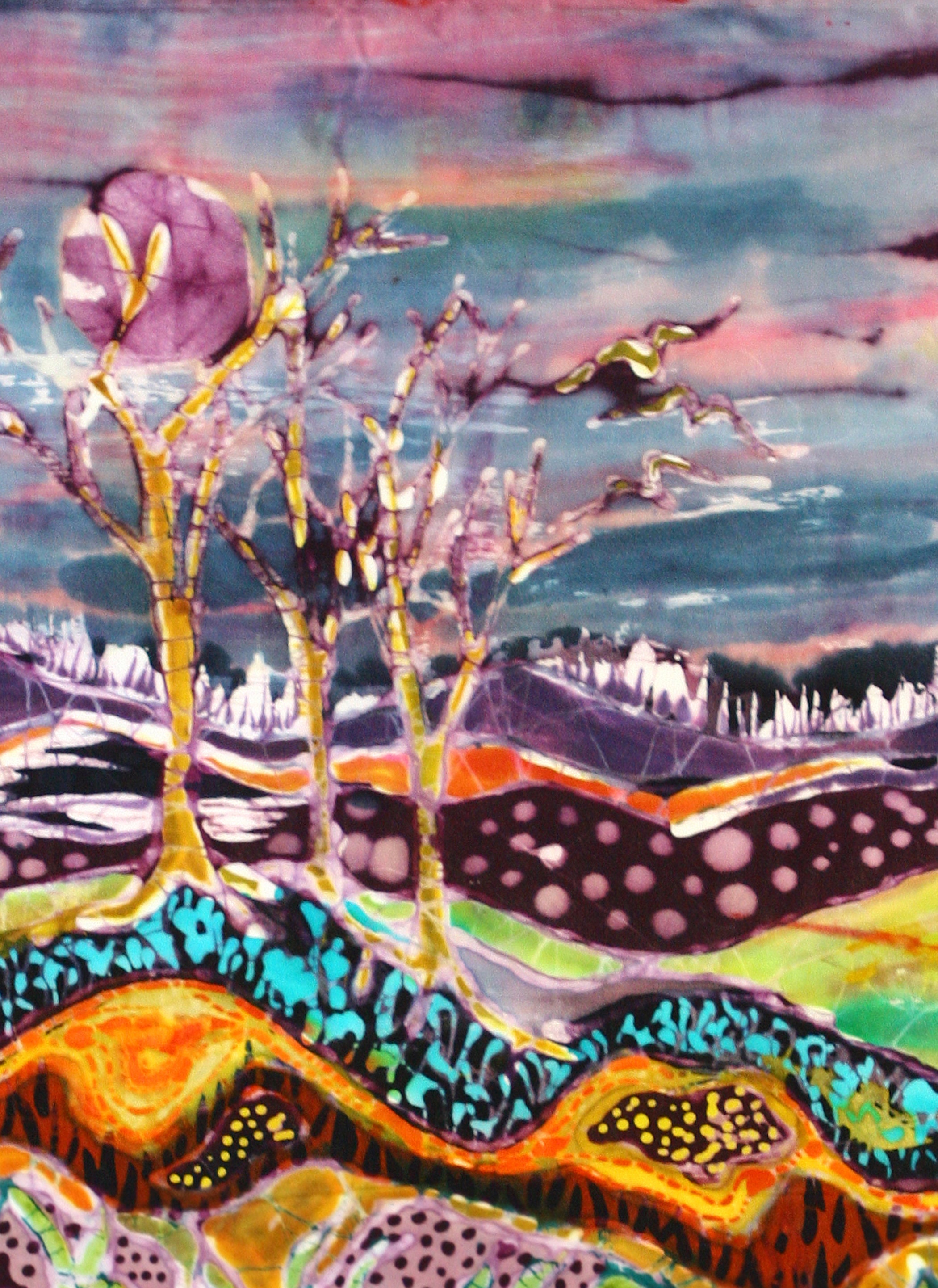 Fantasy batik Fabric panels from my original batik _ Pegasus | Etsy