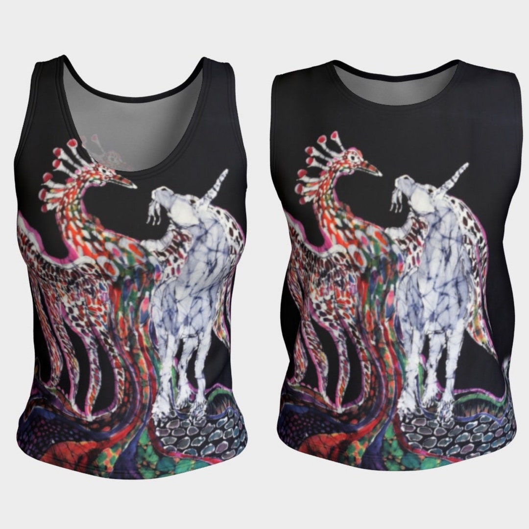 Phoenix Tank Top - Unicorn & Phoenix Fantasy Batik = Mythical Art - Etsy