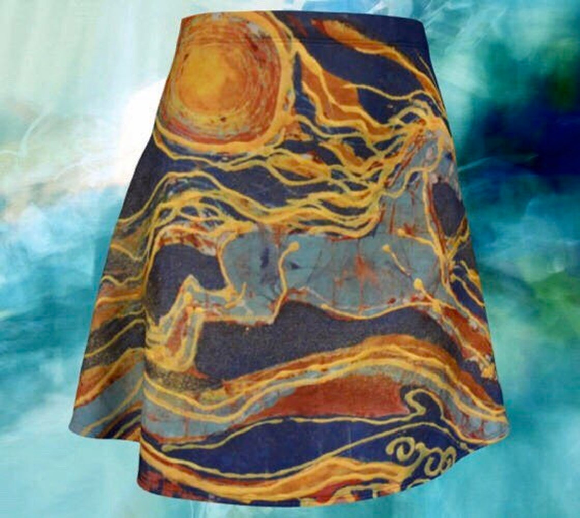 Horse Flare Skirt Batik Out of the Sun Flare Skirt - Etsy