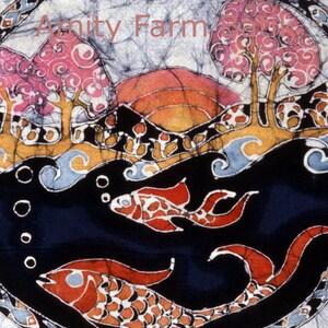 Rainbow Fish - Batik Fabric Swatches From Original - Custom Printed ...