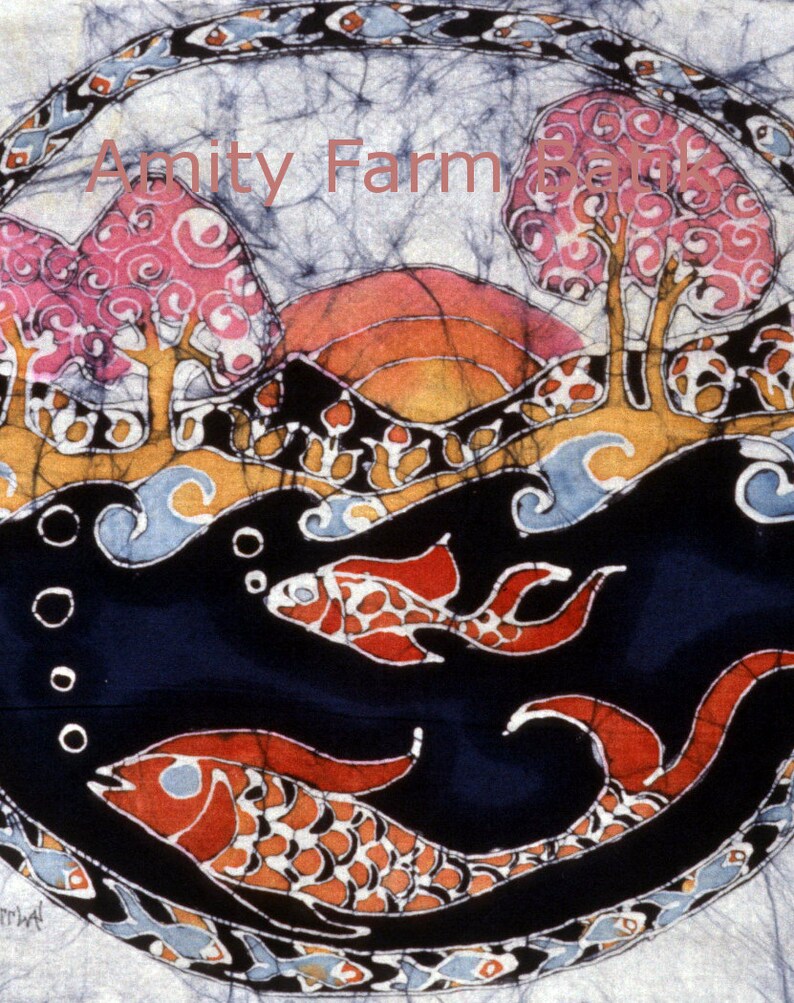 Rainbow Fish Batik Fabric Swatches From Original Custom - Etsy