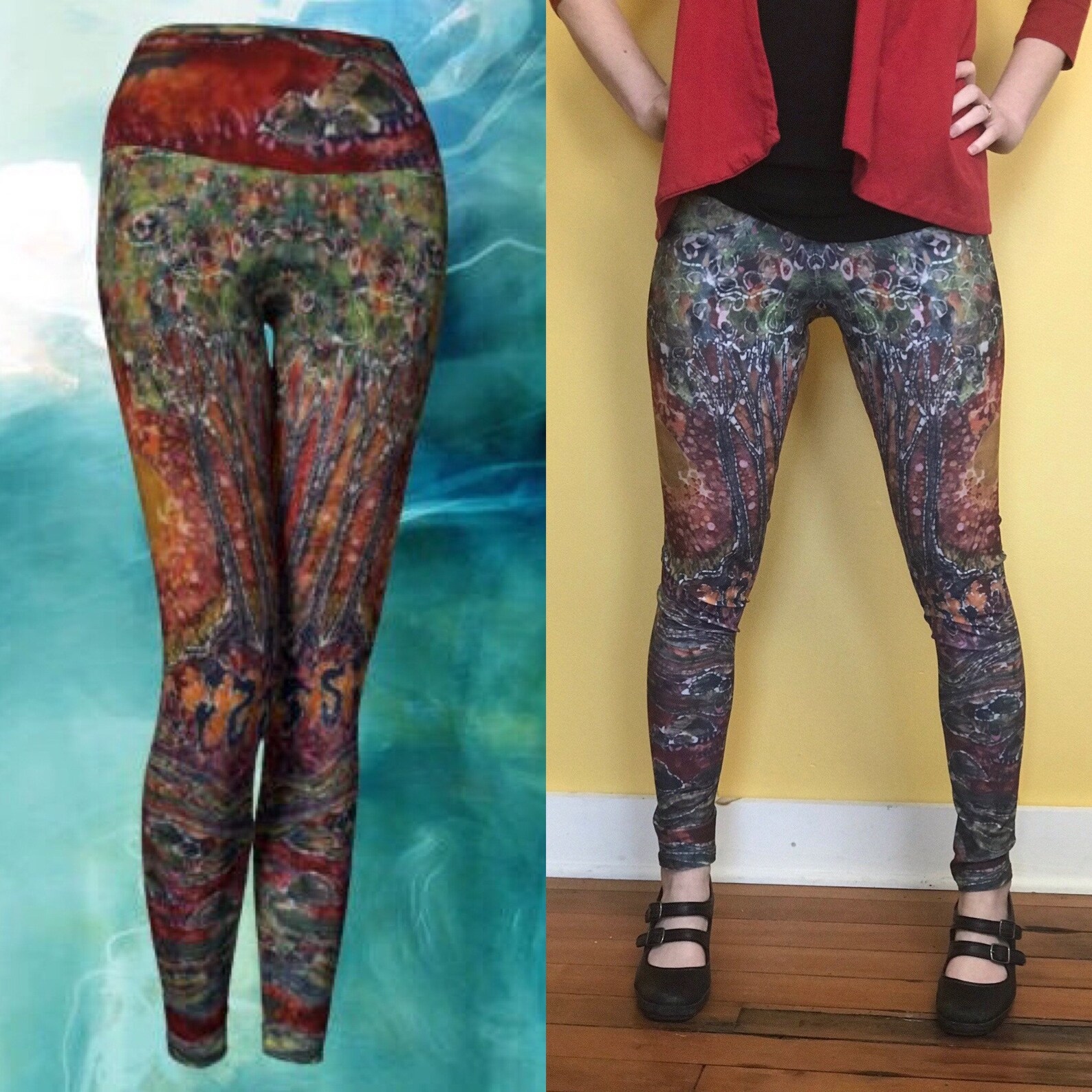 Enchanted Batik Yoga Leggings & Capris - Awaken Batik - Etsy