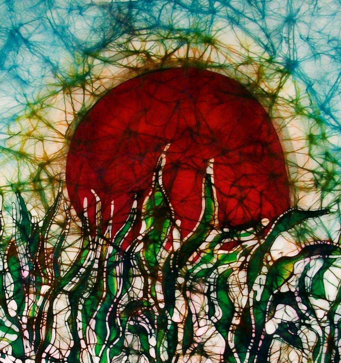 Growing Sun Energy on Garden -- Summer Heat - Farm - Original Batik ...