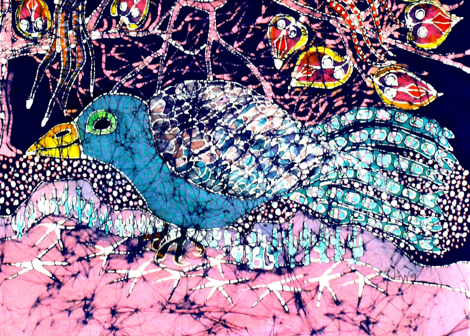 Magical Birds - Art - Original Batik Painting - Very Large - Etsy