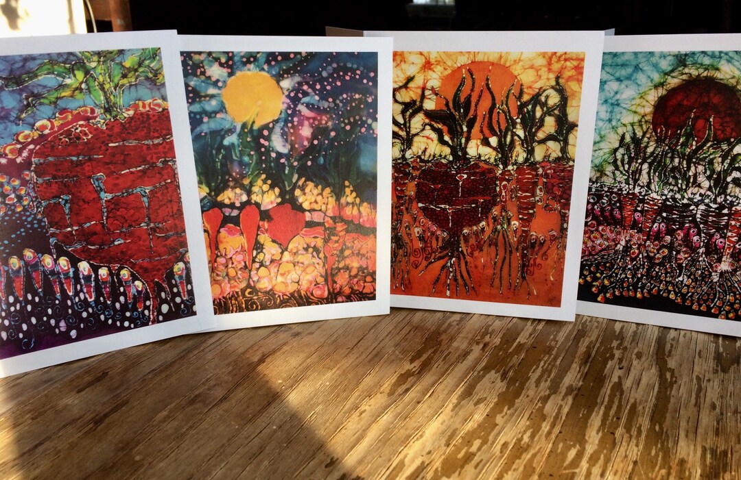 Garden Vegetables Batik Cards Set - Sun and Moonlight Garden Series ...