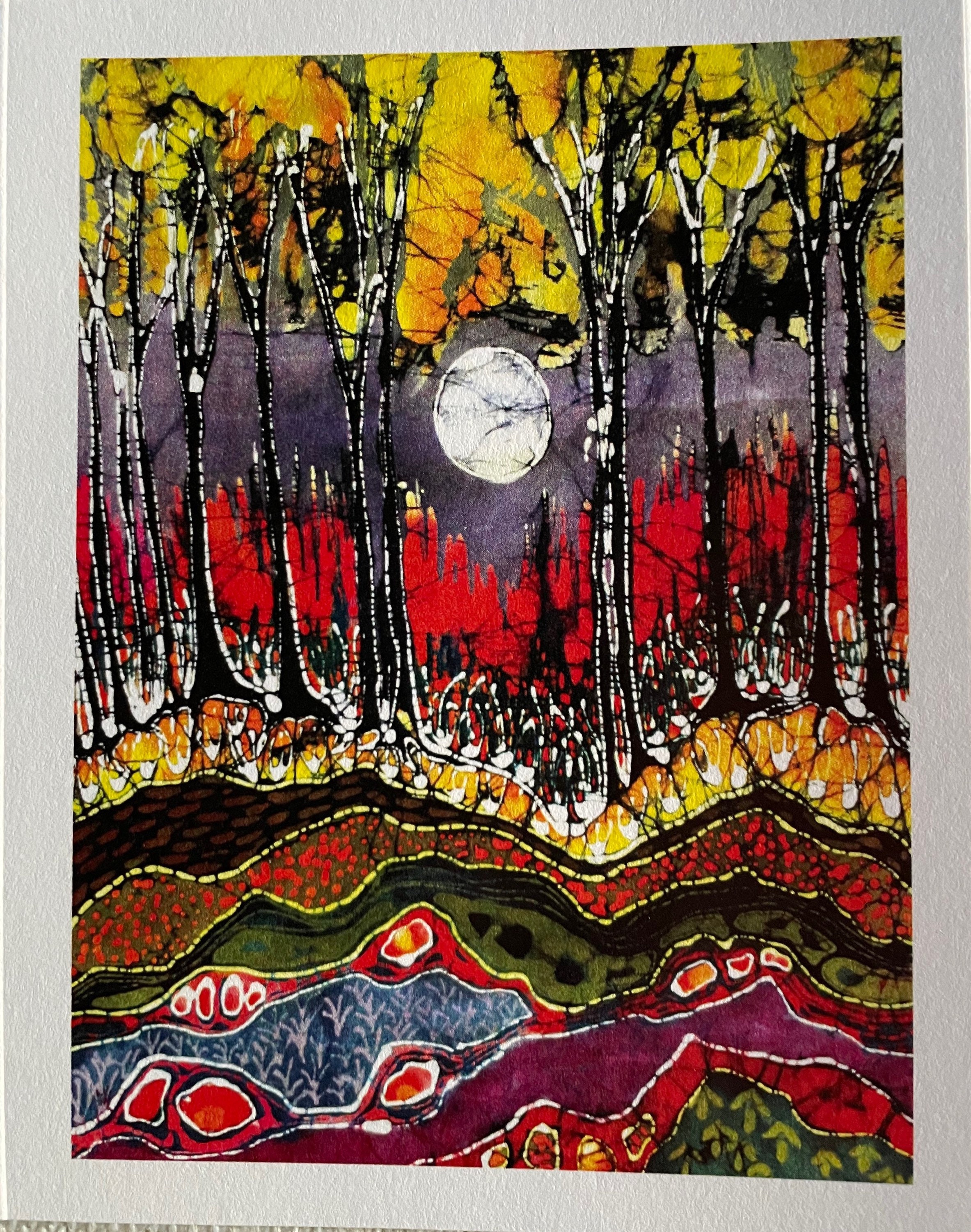 Batik Landscape Art Cards: Mythical Scenery, Blank Note Cards - Etsy
