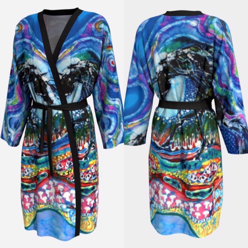 Batik Horse Peignoir Robe Horse Born of Moon Energy - Etsy