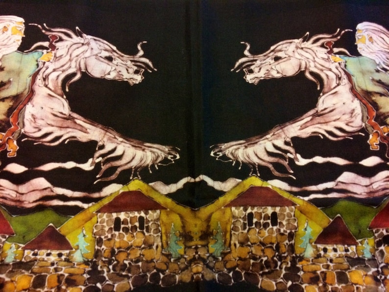 Gandalf and Shadowfax Fabric Art Supply Batik Art the Lord | Etsy