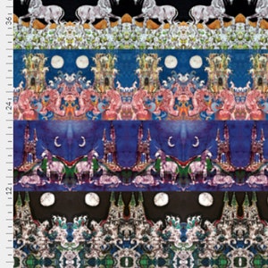 4 Fabric Panels From Fantasy Themes - Batik Fabric 4, 10" X 36" Panels ...