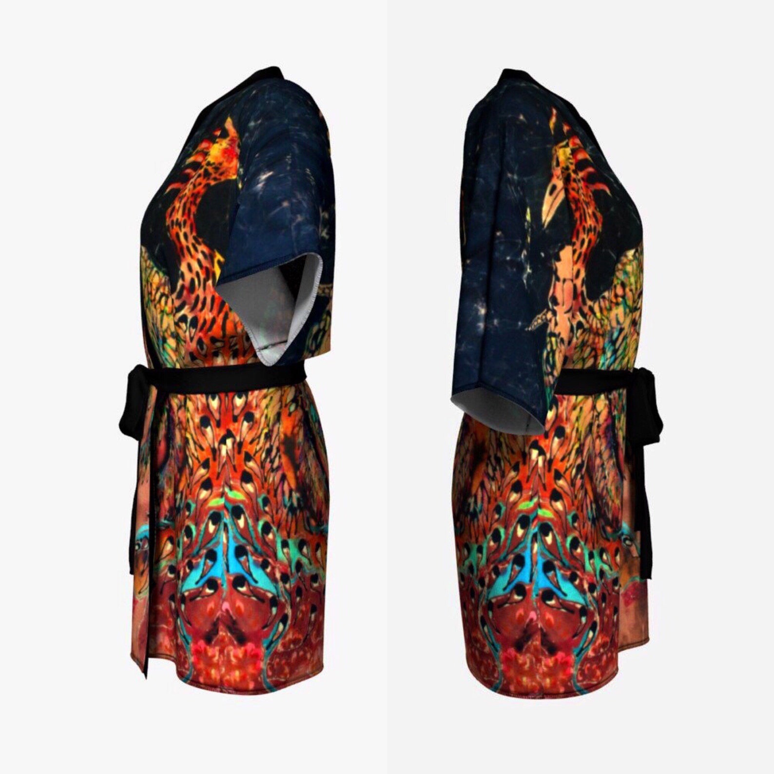 Feathers of the Phoenix Kimono Robe Phoenix Batik | Etsy