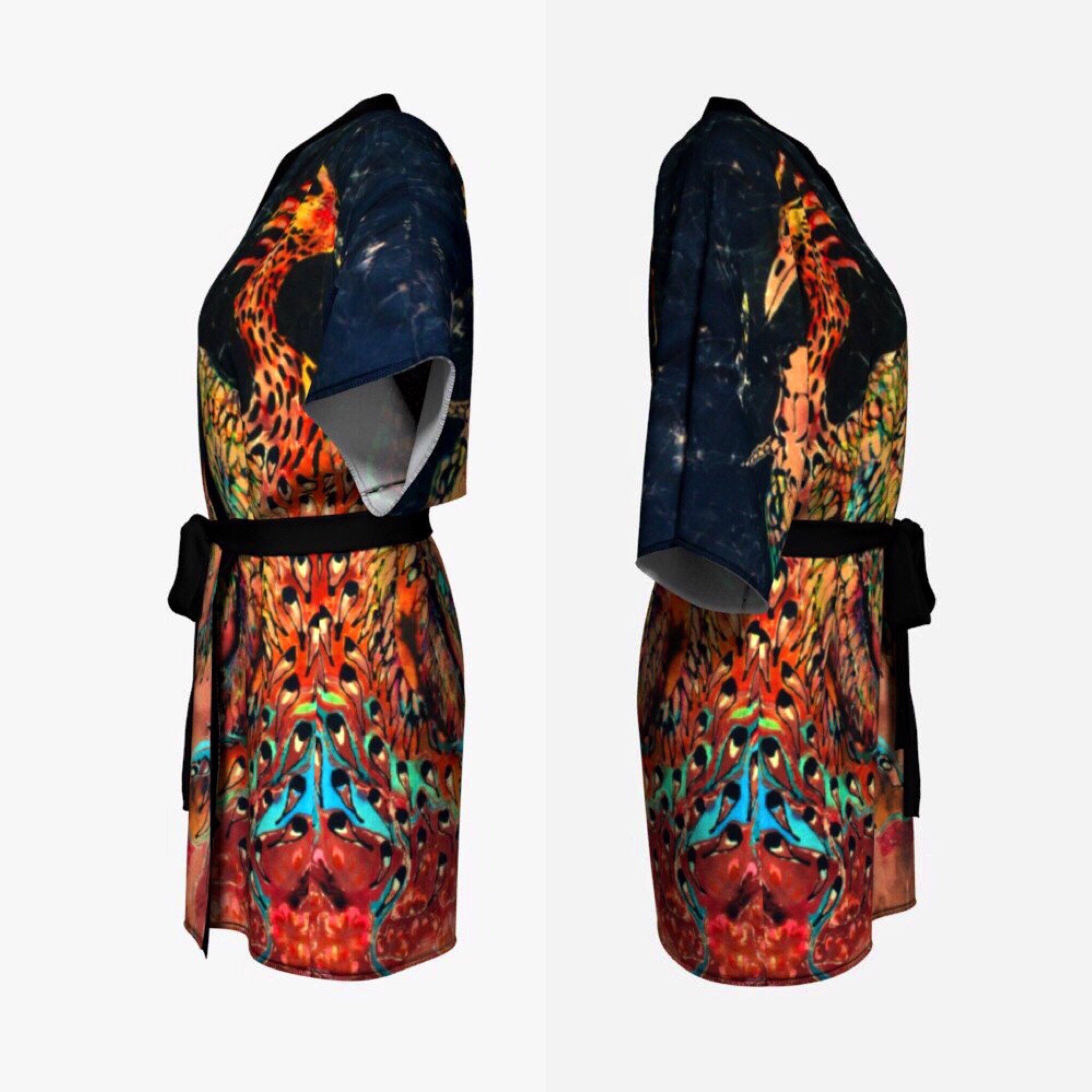 Feathers of the Phoenix Kimono Robe Phoenix Batik | Etsy