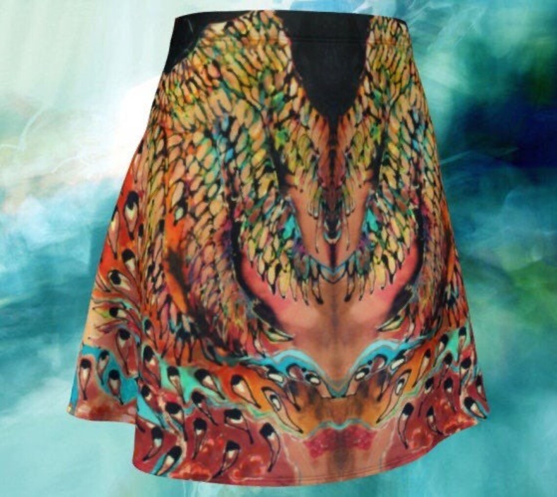 Phoenix Skirt Feathers of the Phoenix Batik Skirt Mythical - Etsy