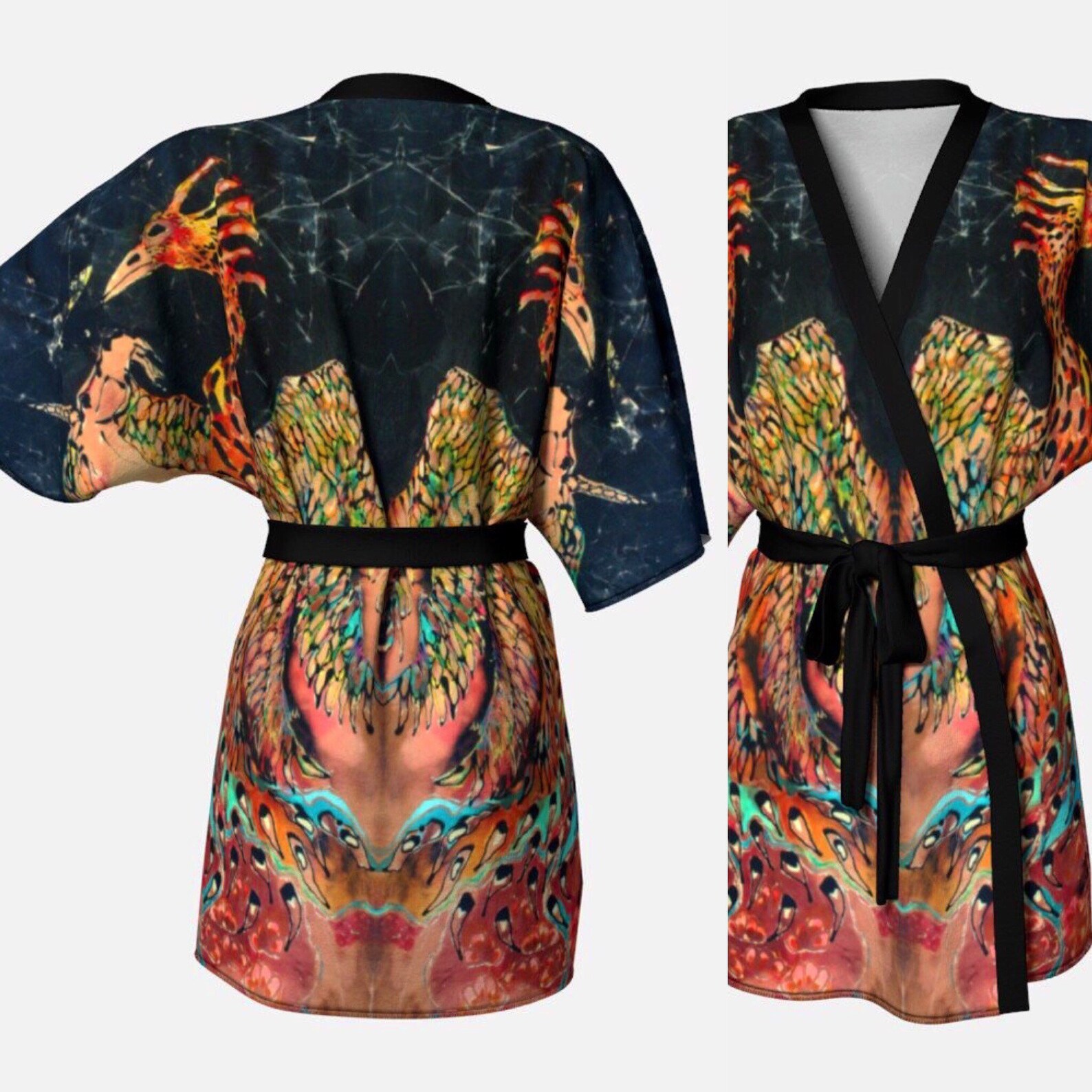 Feathers of the Phoenix Kimono Robe Phoenix Batik - Etsy