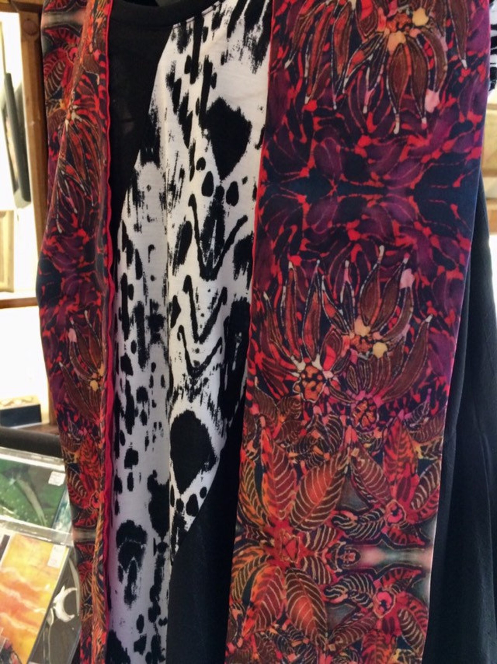 Coneflower Scarf Batik Flowers Silky Faille Sash / Scarf - Etsy