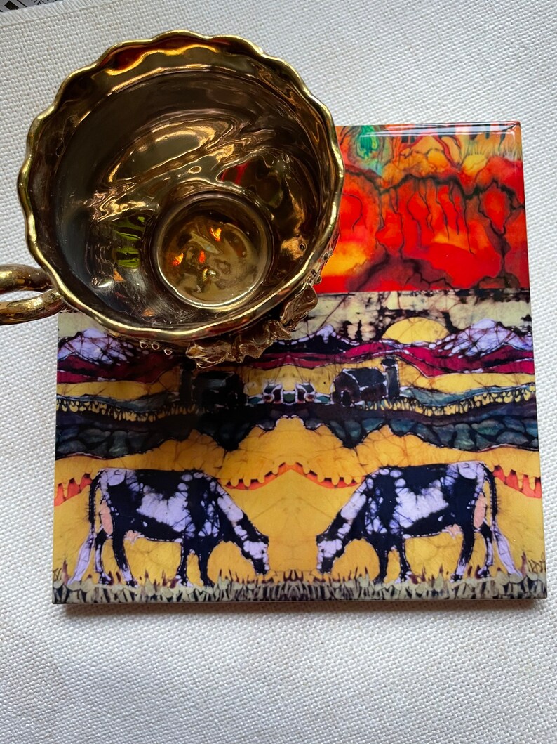 Holstein Cows Grazing in Sunset 6 X 6 Inch Ceramic Tile - Etsy