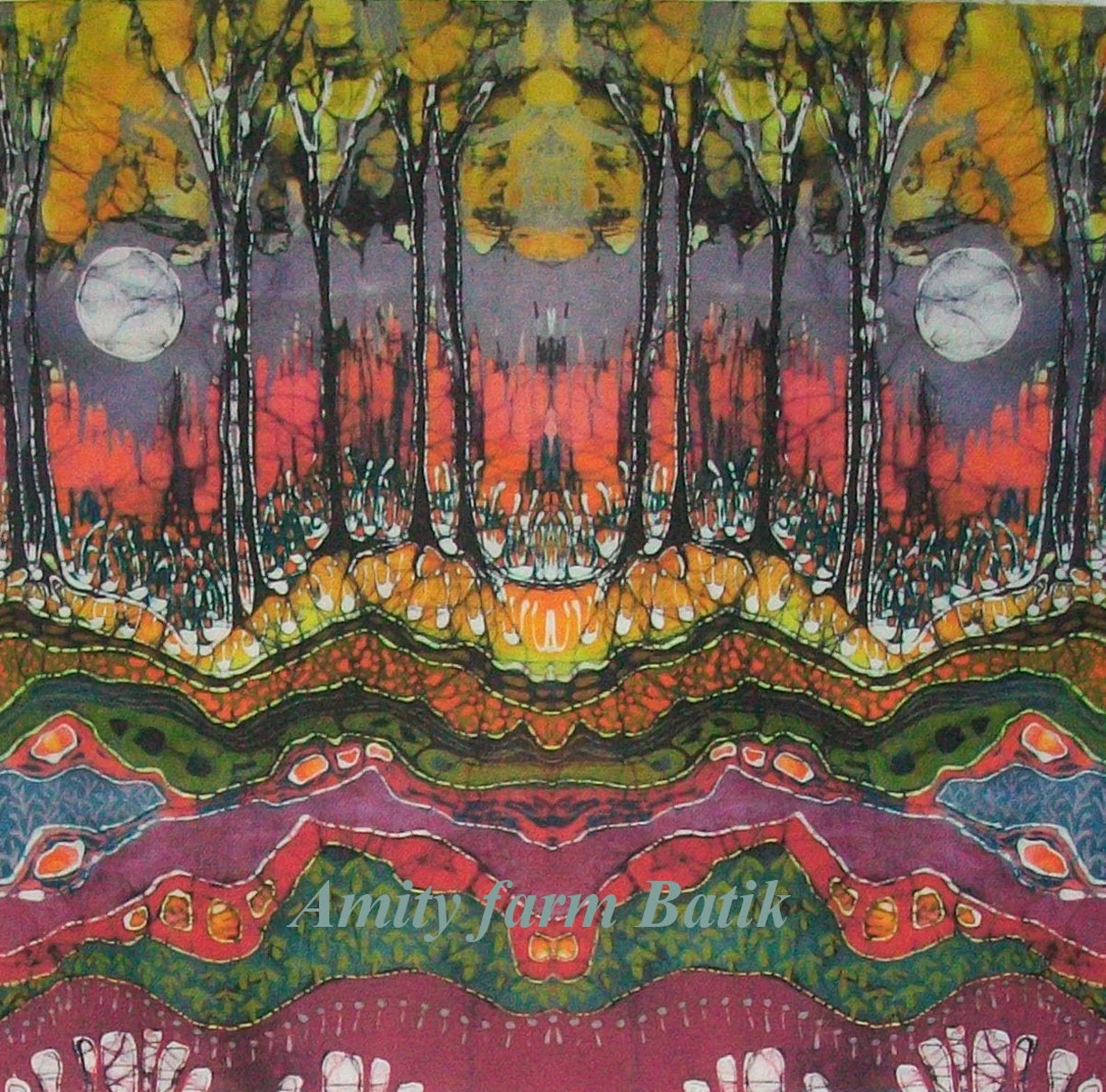 Moonlight Fabric Spring Art Fabric From Original Batik | Etsy