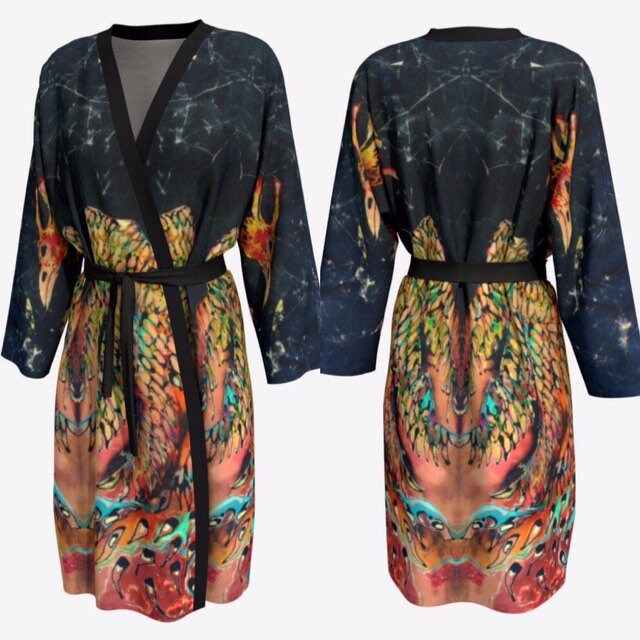 Batik Feathers of the Phoenix Peignoir Robe Phoenix Batik | Etsy