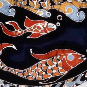 Fish in a Rainbow Circle - Batik Print From Original - Etsy