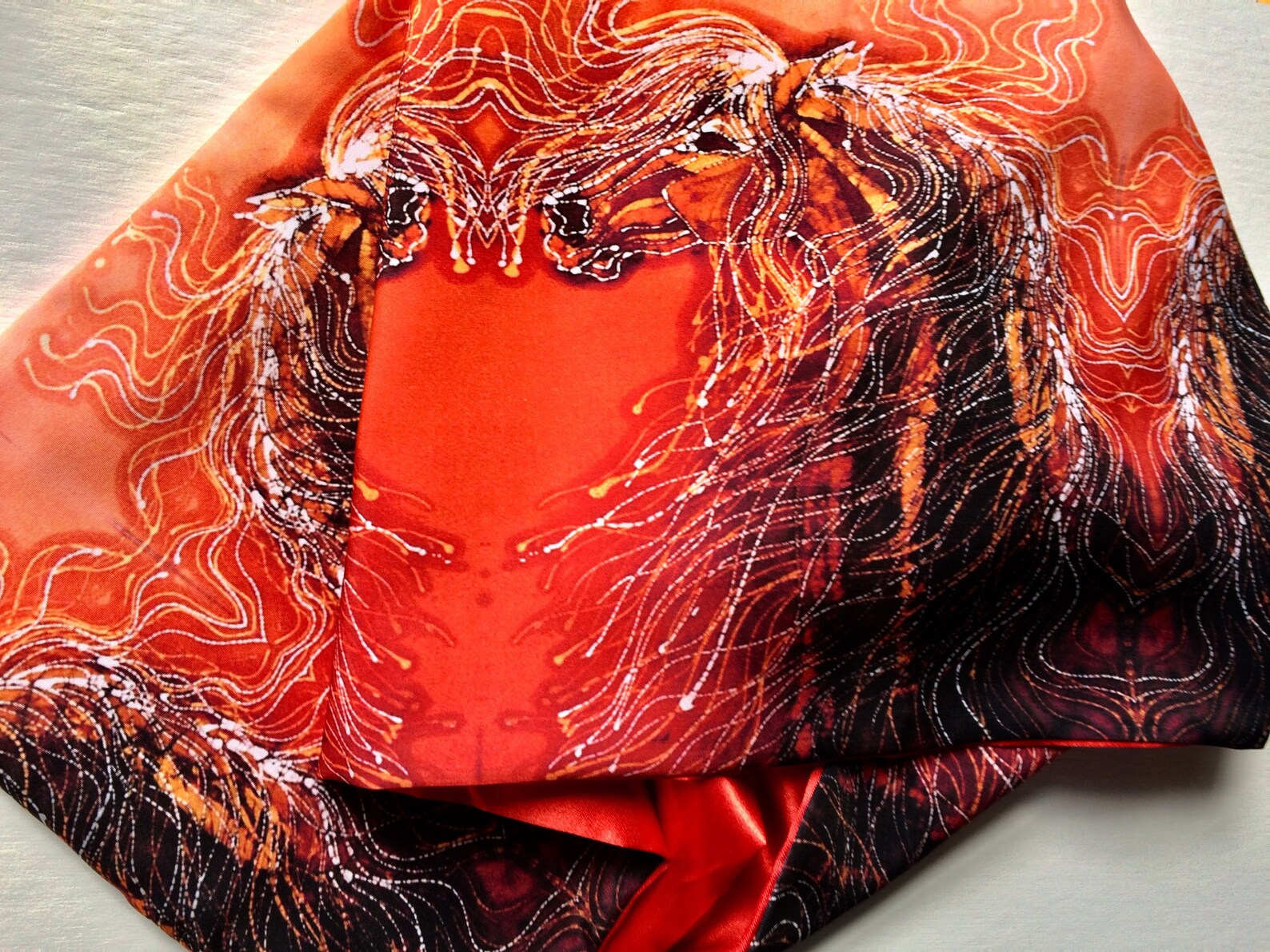 Horse Silky Faille Scarf Autumn Sundance Women's | Etsy