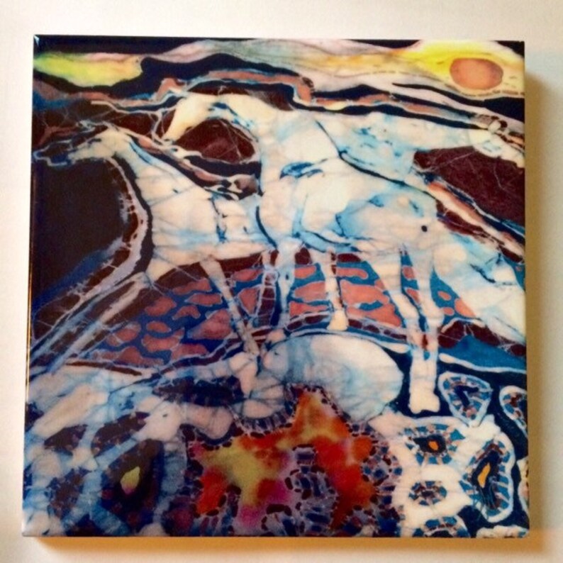 Horses in Motion Trivet Batik Ceramic Tile horses - Etsy