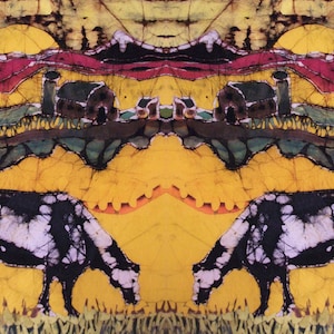 Holstein Cows Fabric - Autumn Grazing - Batik Long Fabric Panel From ...