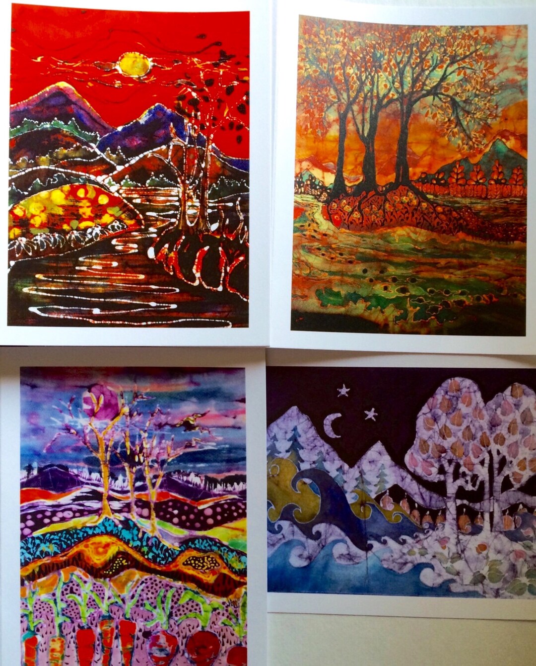 Woodland Landscape Batik Cards Set - Enchanted Landscapes Series - Set ...