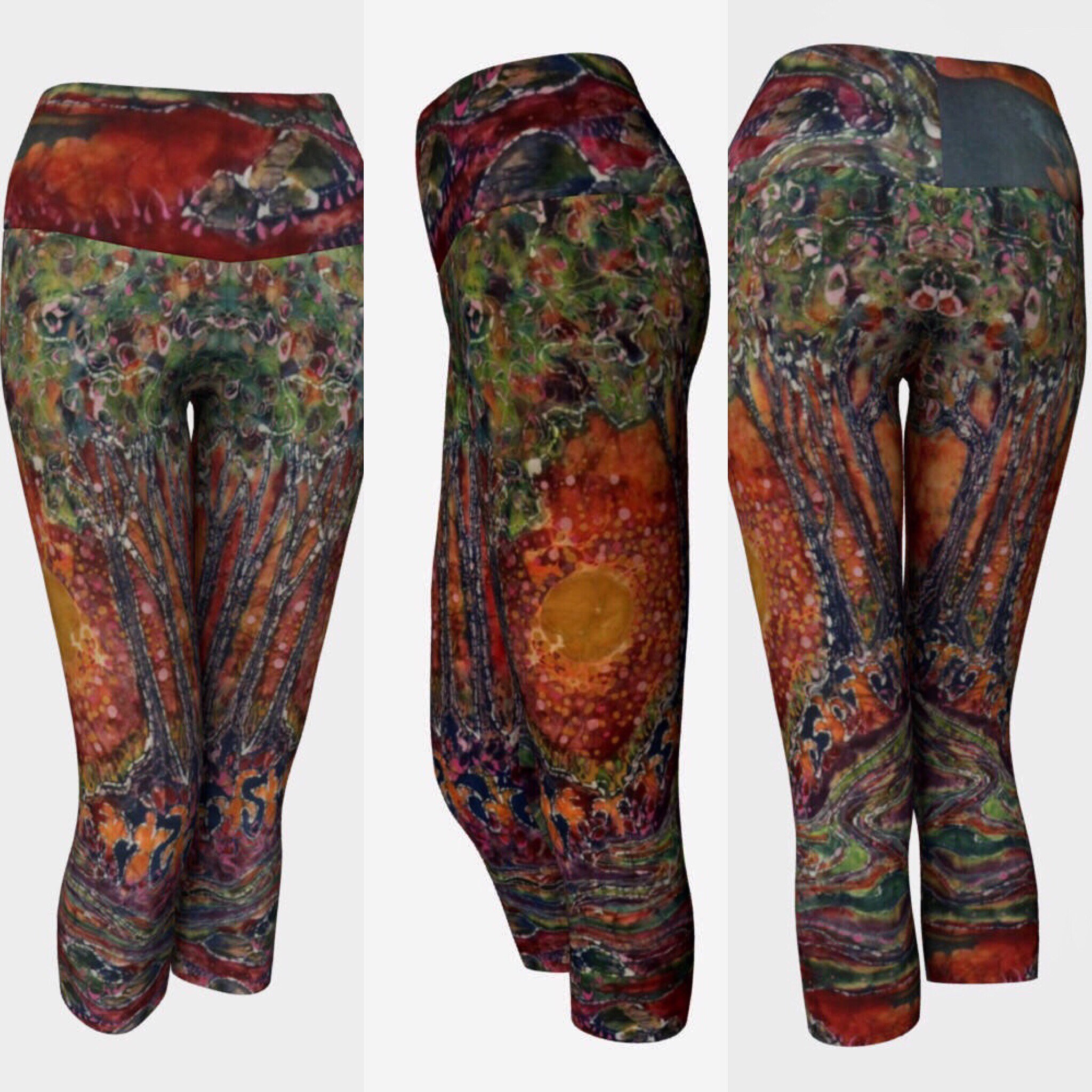 Enchanted Batik Yoga Leggings & Capris - Awaken Batik - Etsy