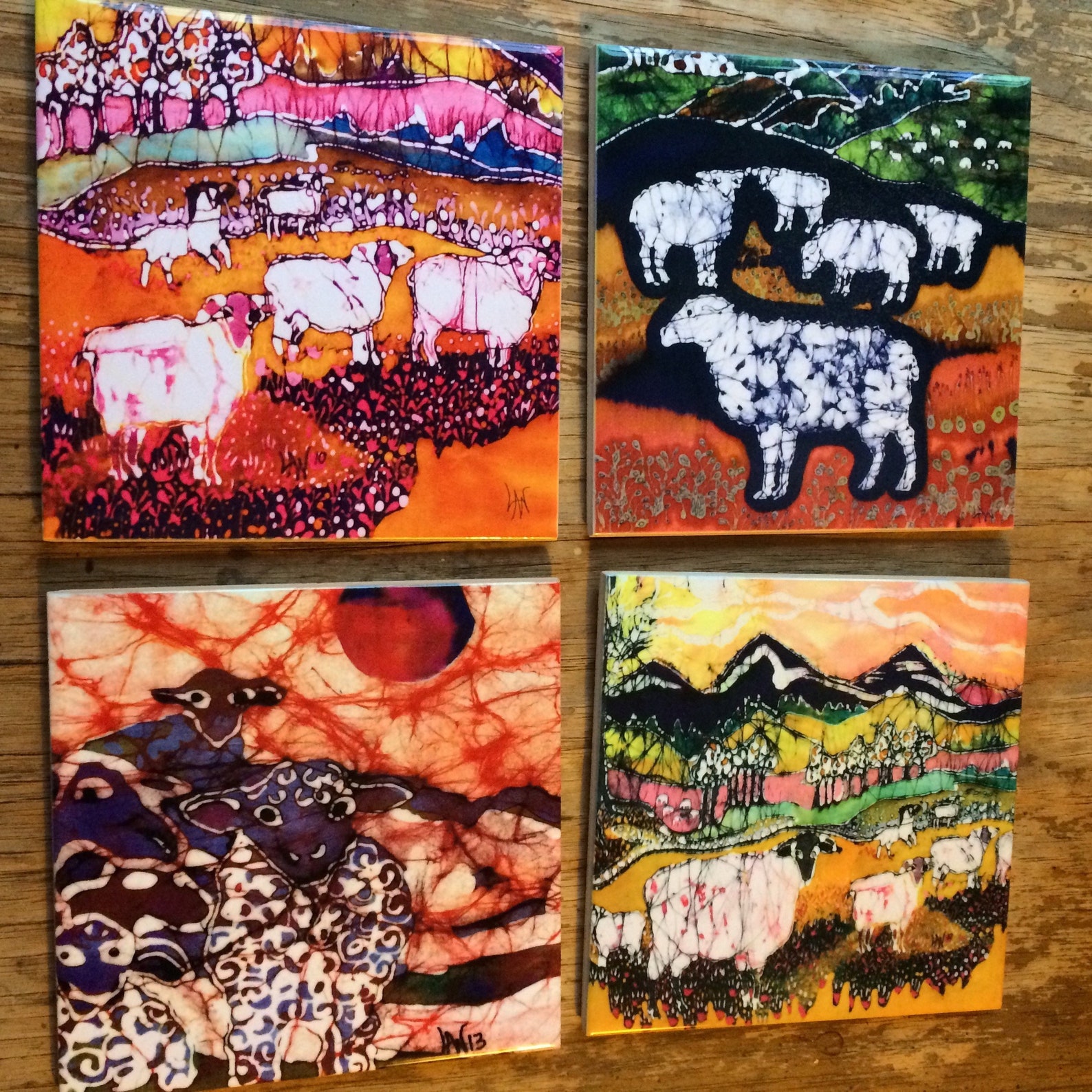 Sheep Trivets Three Sheep in Autumn Pasture Sheep at - Etsy