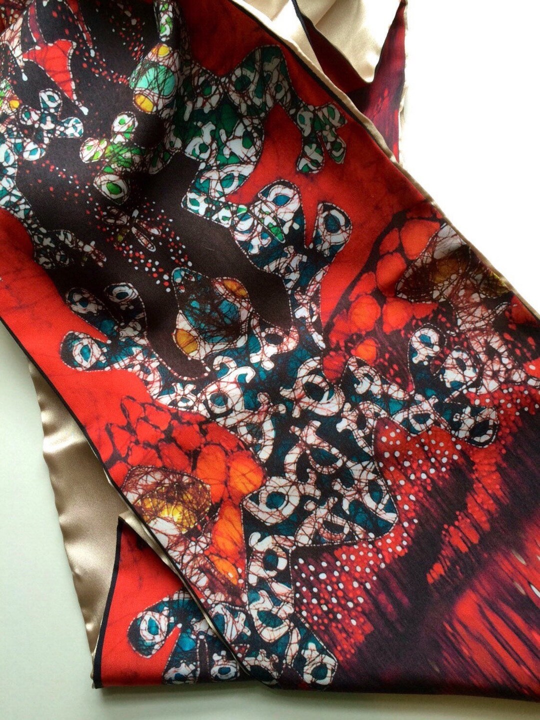 Frogs of Magic Scarf Batik Silky Faille Scarf From Original Batik ...