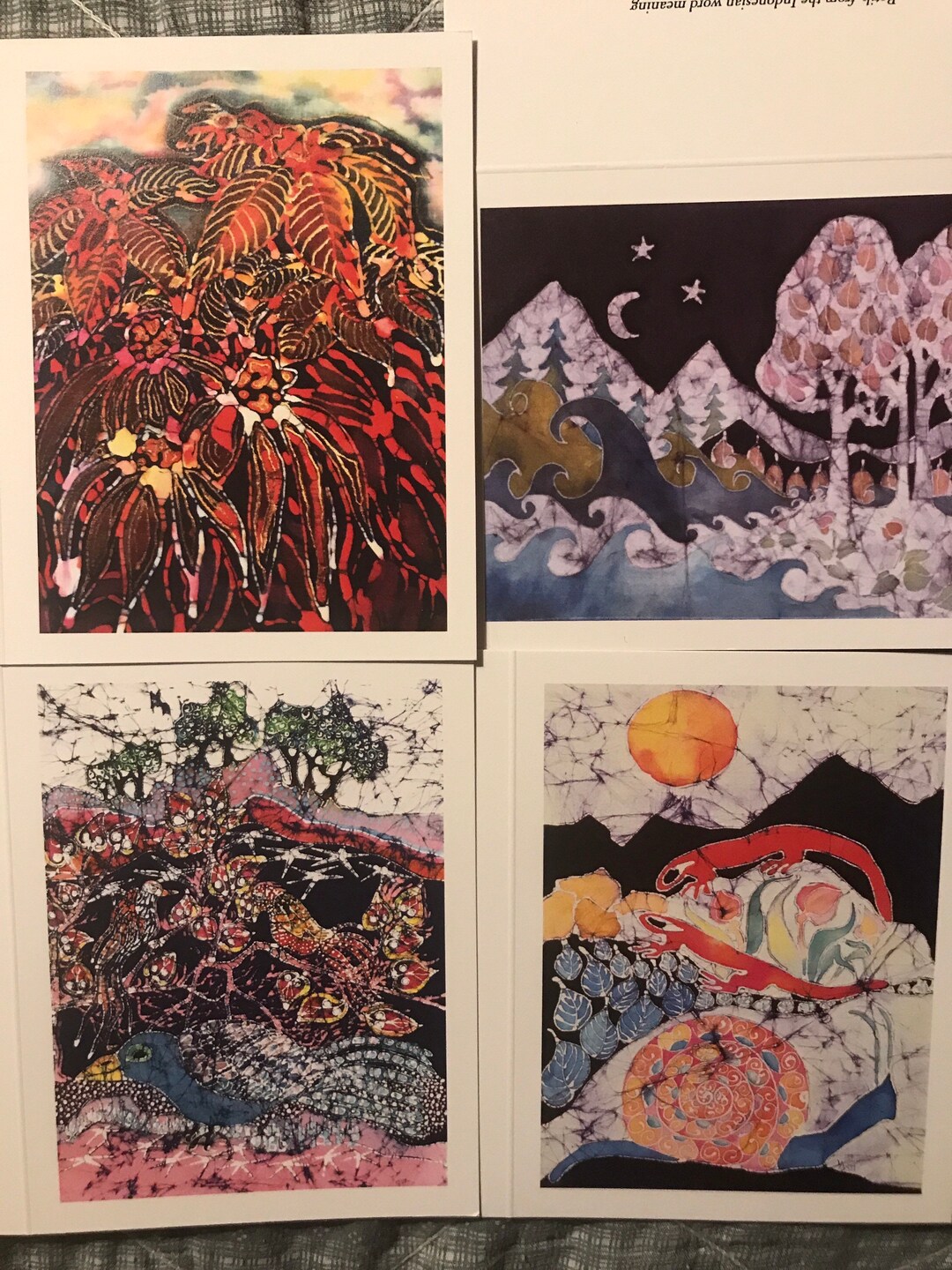 Fantasy Batik Cards - Landscape Batik Cards Set - Enchanted Landscapes ...