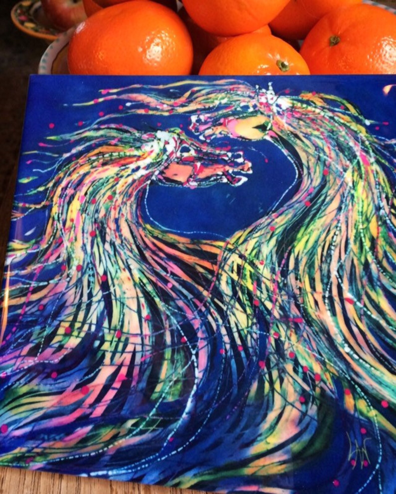 Horses in Motion Trivet Batik Ceramic Tile horses | Etsy