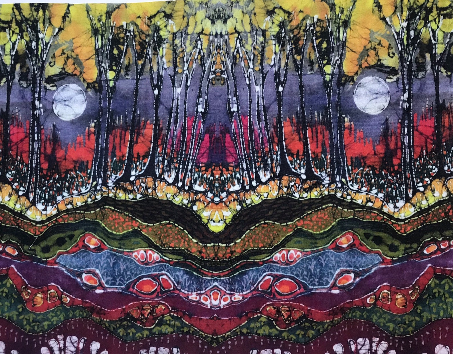 Moonlight Fabric Spring Art Fabric From Original Batik | Etsy