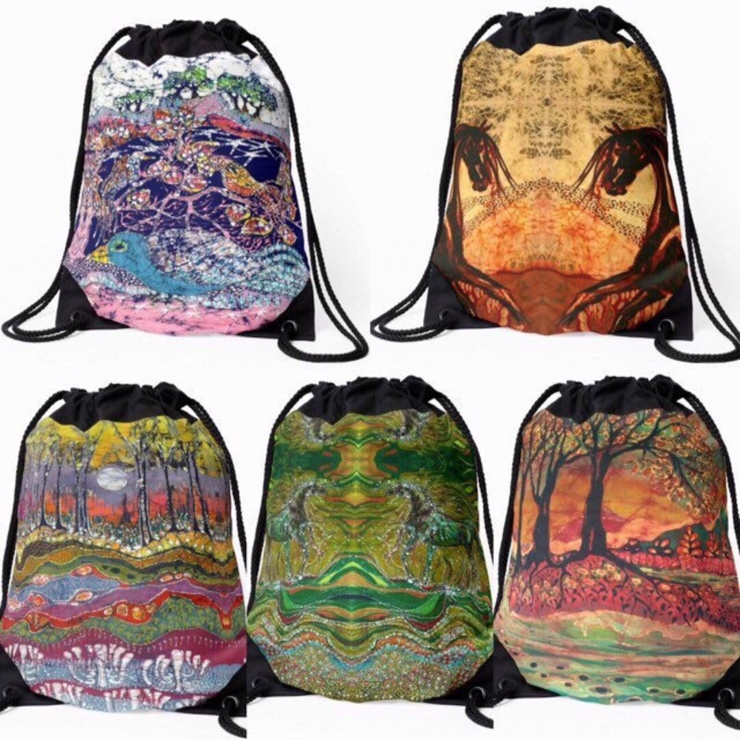 Drawstring Bag • Batik Art - Etsy