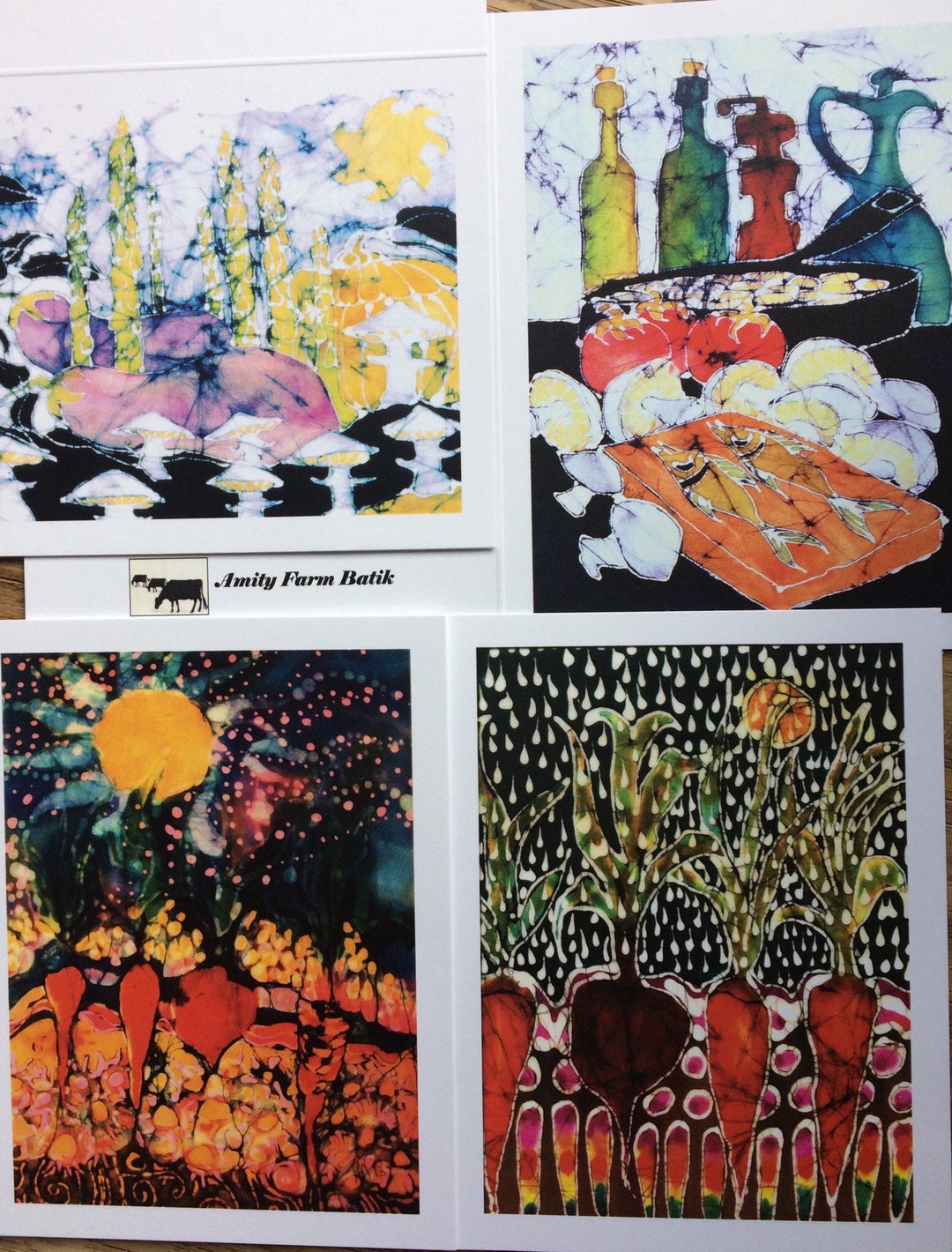 Garden to Kitchen- Batik Cards Set - Sun and Moonlight, Garden, Kitchen ...