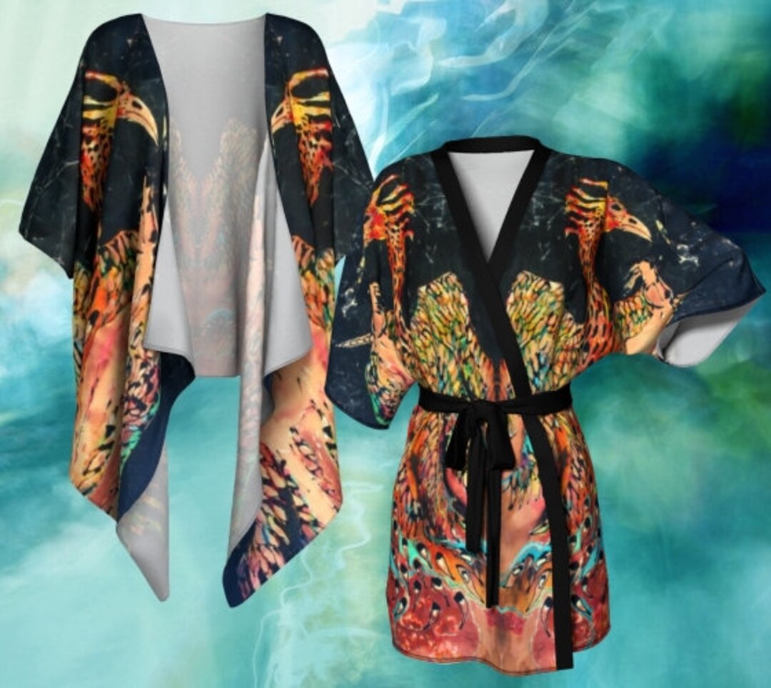 Feathers of the Phoenix Kimono Robe Phoenix Batik - Etsy