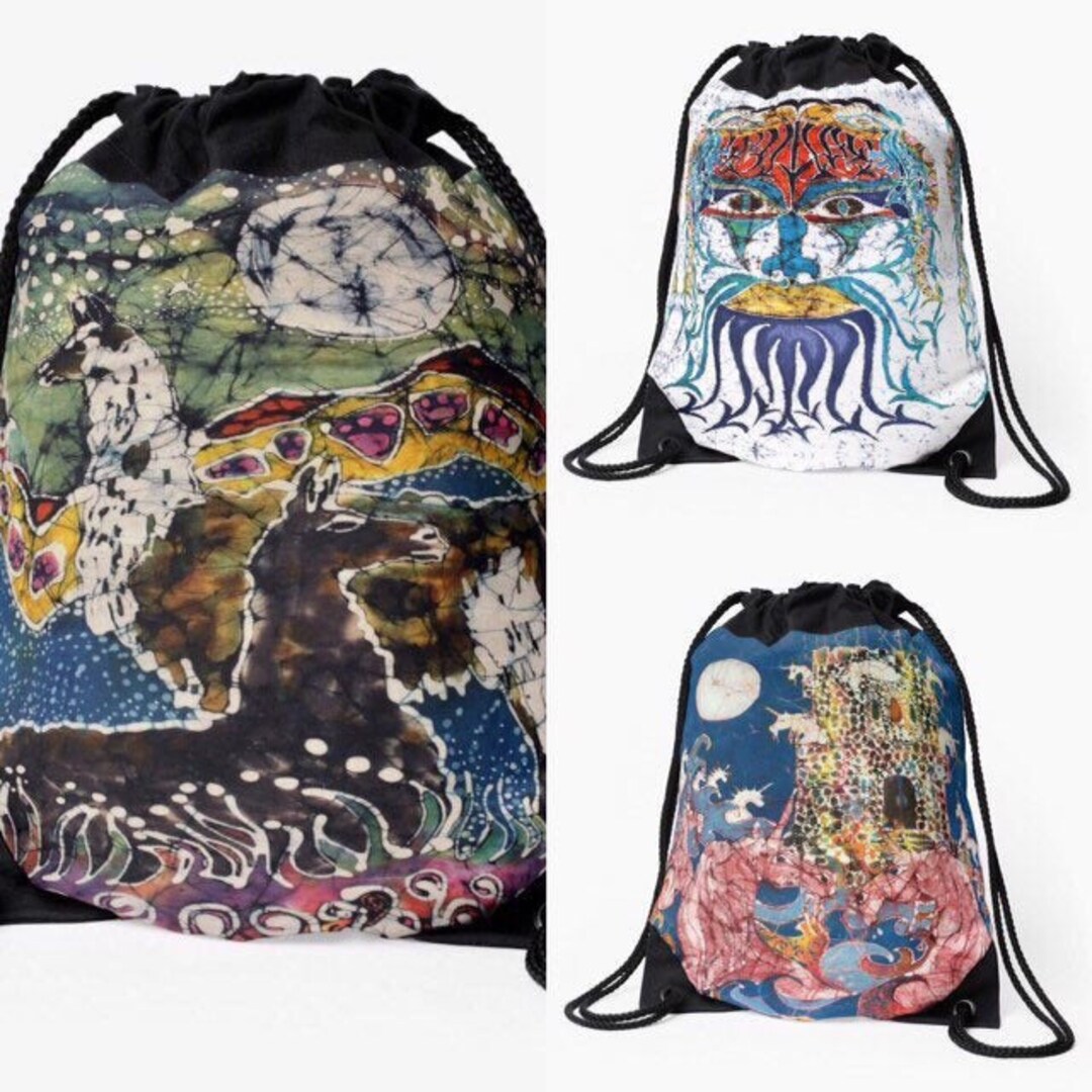 Batik Drawstring Bag - Fantasy Original Batik • Batik Art - Etsy