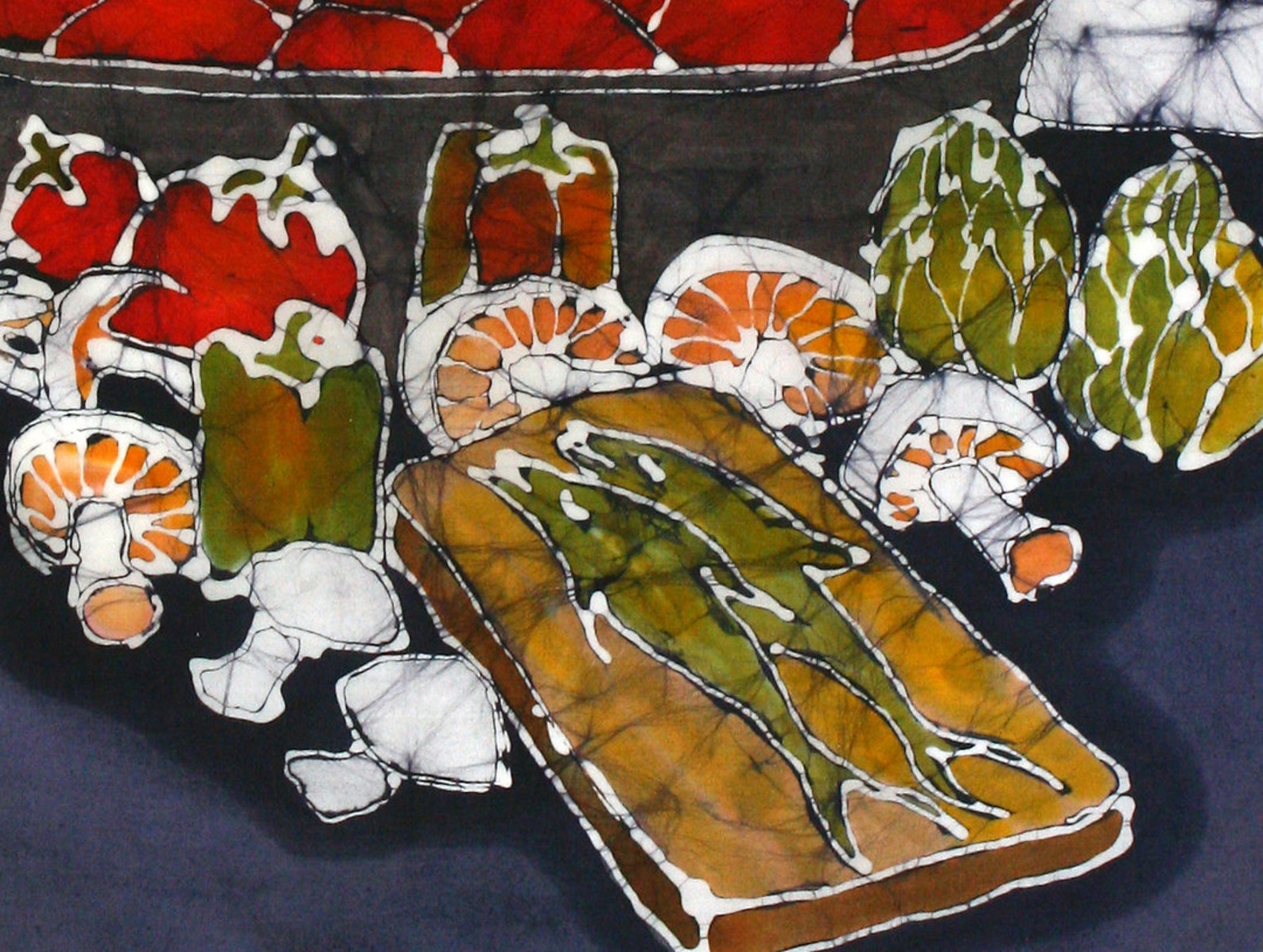 Still Life With Fish Original Batik Painting Wax Painting - Etsy