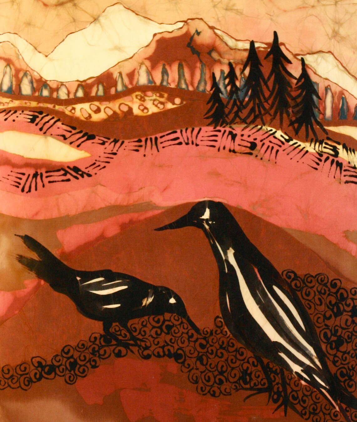 Two Crows Find Each Other Detail Matted Print From Original - Etsy