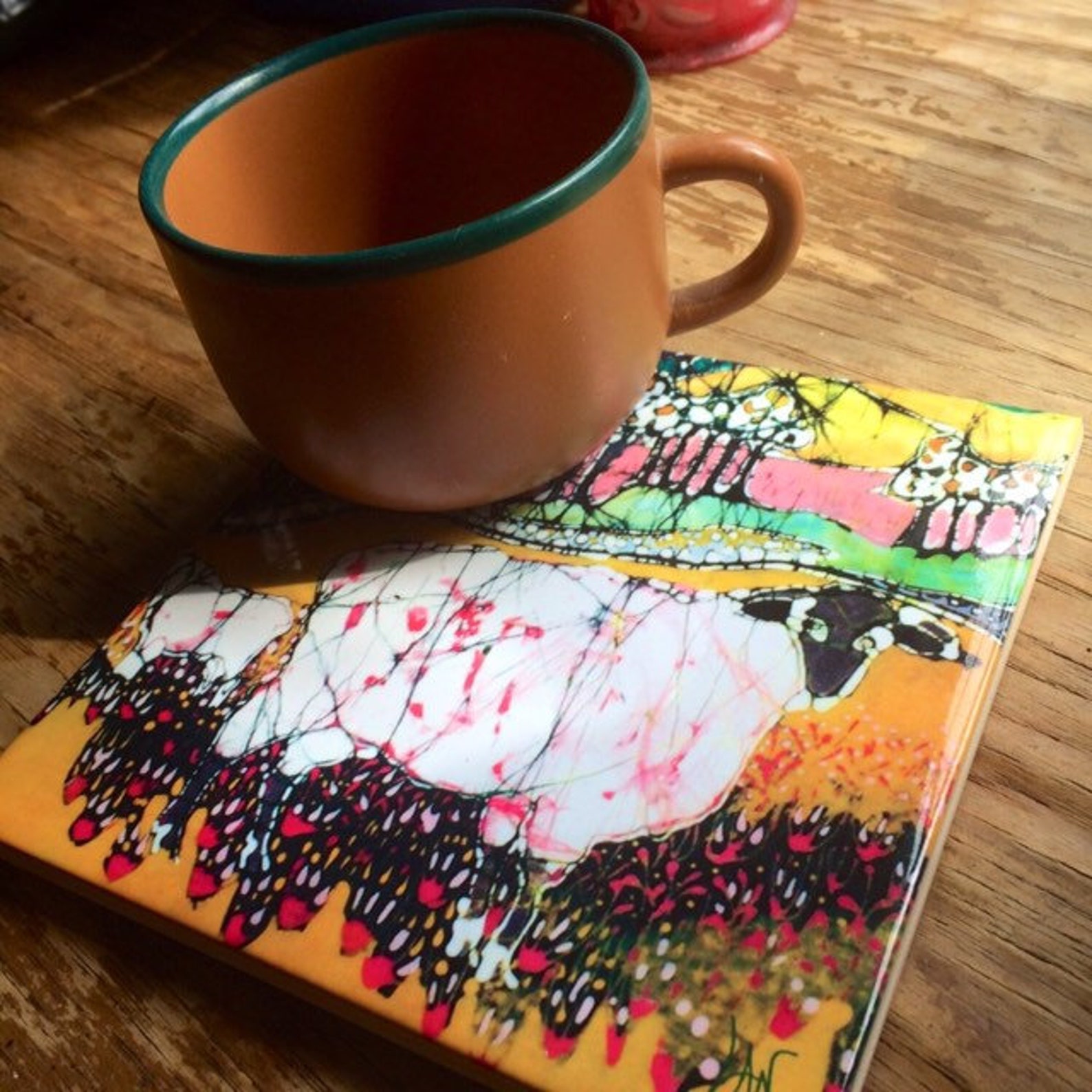 Sheep Trivet Sheep Pasture Batik Ceramic Tile - Etsy