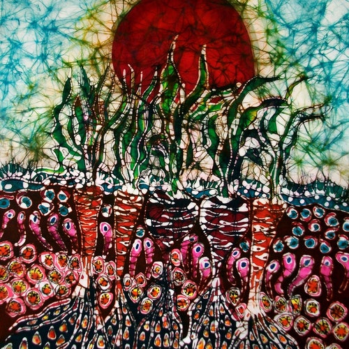 Garden Fabric Batik Vegetables art Fabric From Original - Etsy