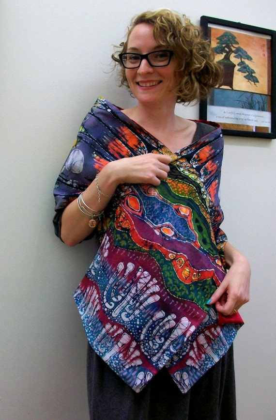 Moonlight shawl Batik scarf Moon Over Spring Silky | Etsy
