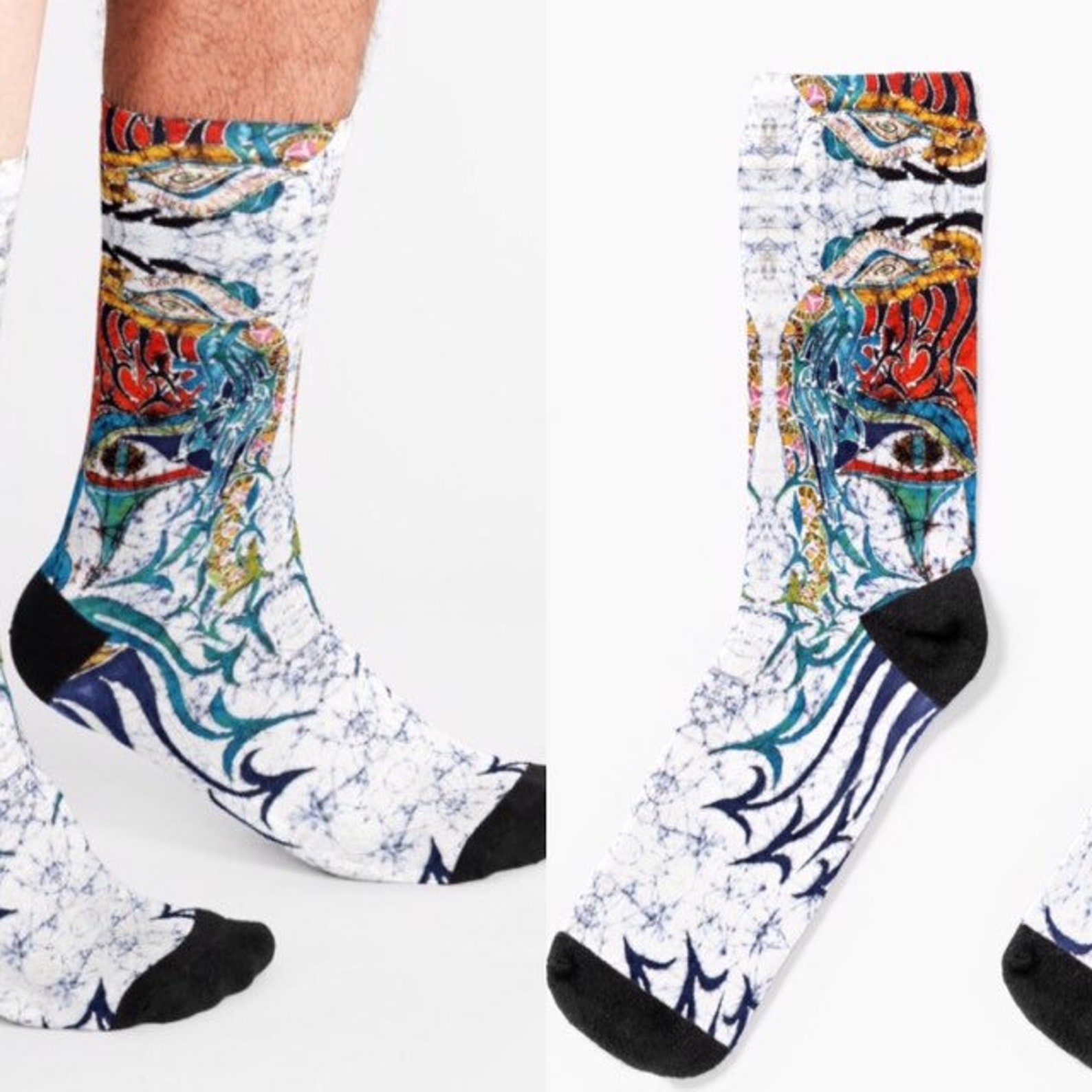 Batik Fantasy Socks - Original Mythic Batik - One Size Socks - Etsy
