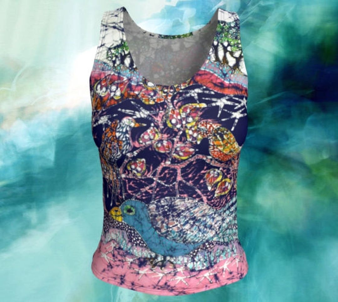Batik Fantasy Tank Top Magical Birds Batik - Etsy
