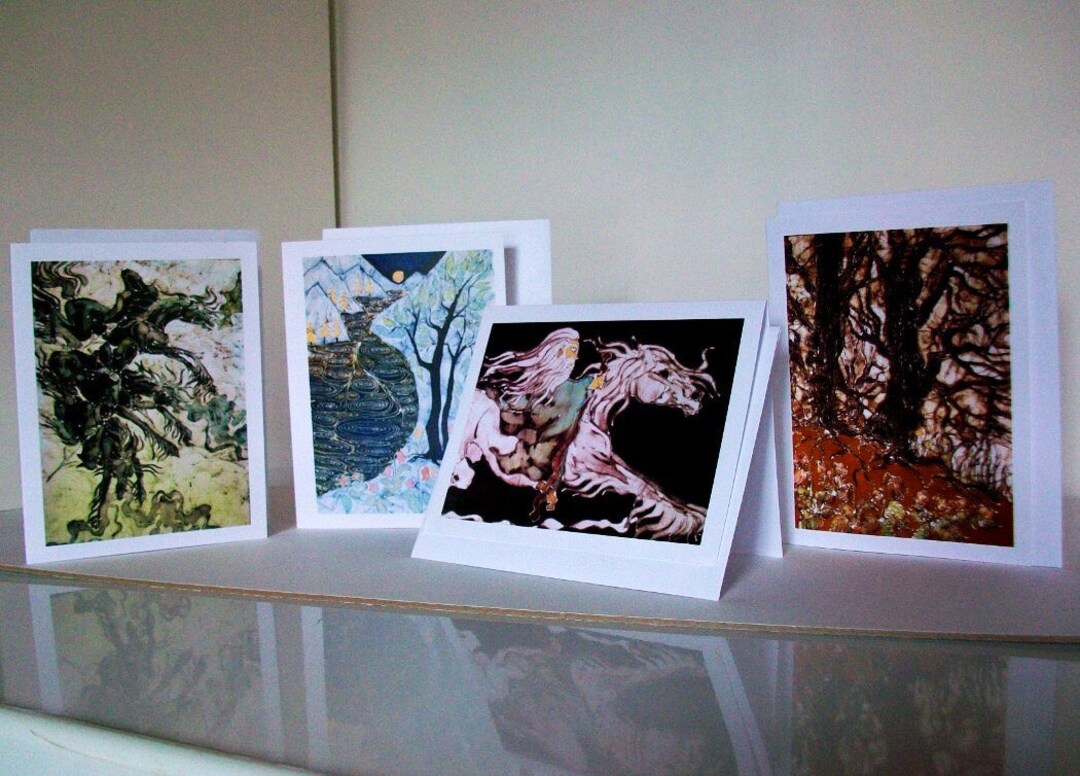 LOTR Cards Set - "lord of the Rings" Series - Set of Four Magical Blank ...