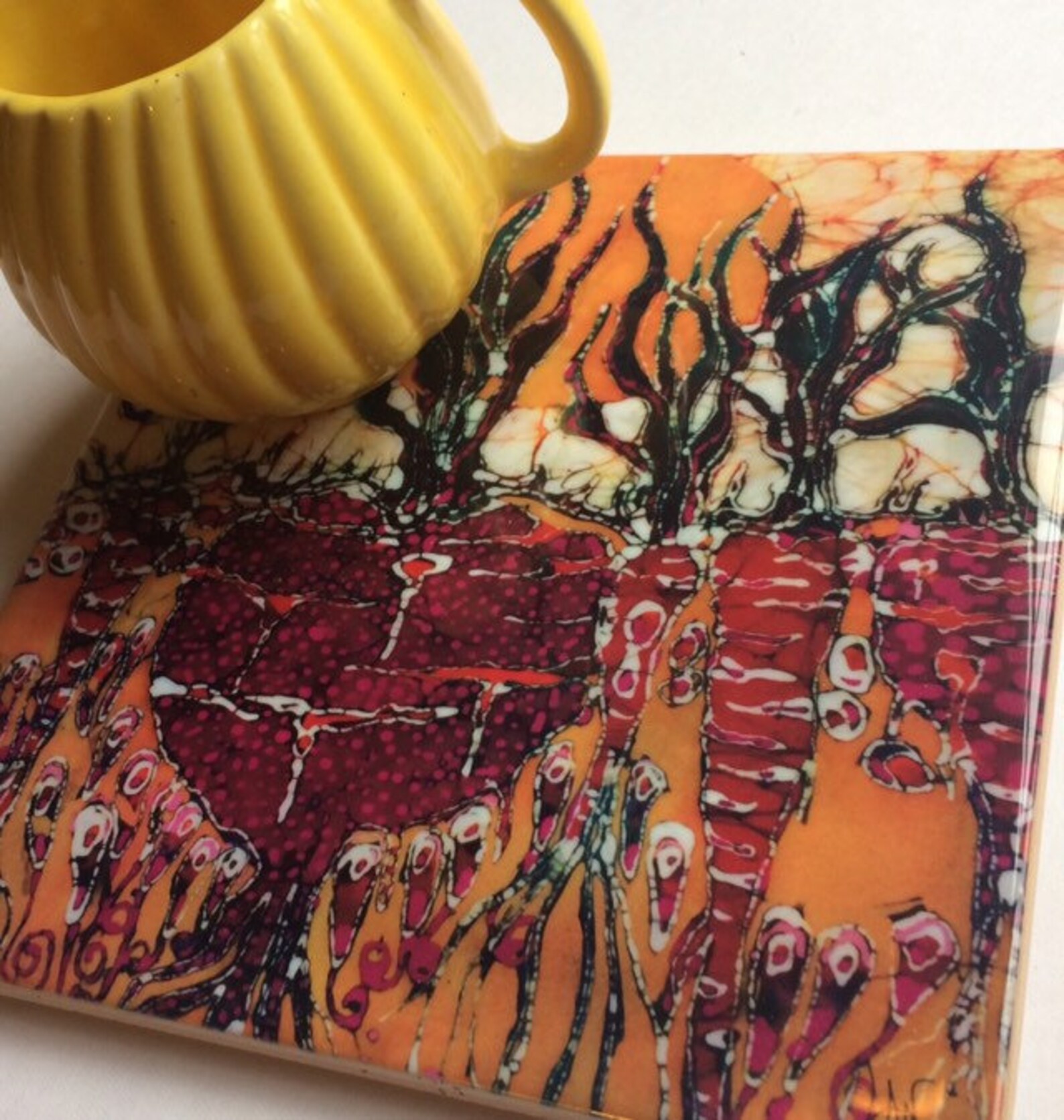 Batik Tile - Filled With Sunlight and Sunlight Fills Garden Trivet ...